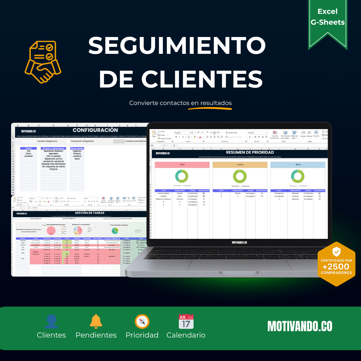 Plantilla Seguimiento de Clientes Excel – CRM Visual e Indispensable ...